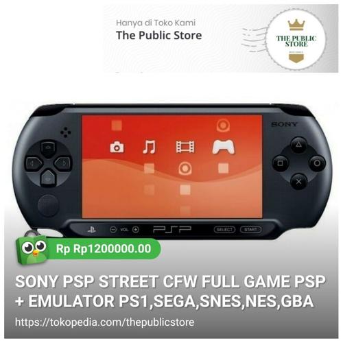 Jual SONY PSP STREET CFW FULL GAME PSP + EMULATOR PS1,SEGA,SNES,NES,GBA ...