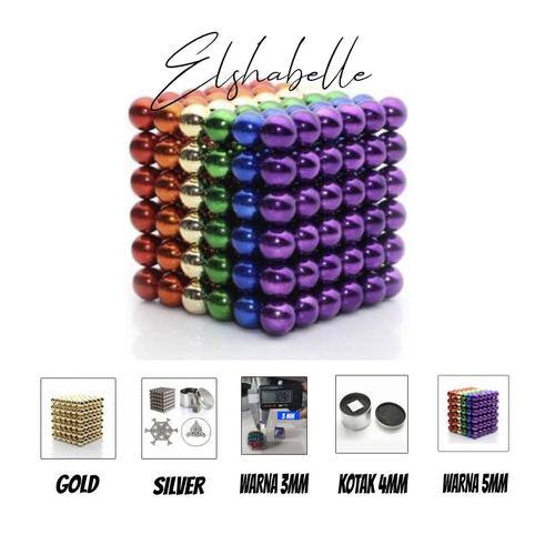 Jual Bola magnet warna silver gold / Magnetic Stick Bucky Balls Steel ...