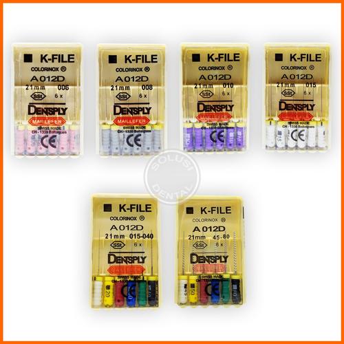 Jual DENTAL JARUM K-FILE DENTSPLY 21 MM ASSORTED - 015 21MM - Kota ...