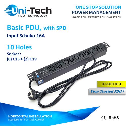 Jual PDU 10 Outlets Socket C13 Plus C19 with Surge Protection, Input - Schuko 16A - Kota Bekasi ...
