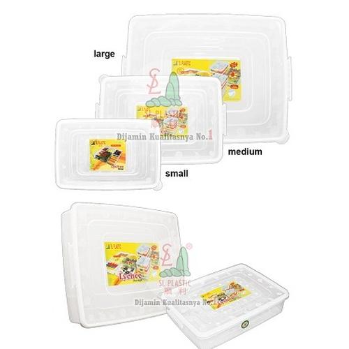 Jual Tempat Makanan Plastik Kotak Transparan Lychee Food Storage Medium ...