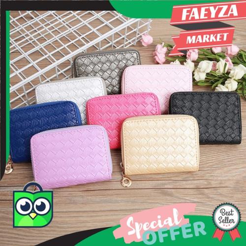 Jual Dompet Kartu Kulit Mini Tikar / Card Holder Resleting Motif Anyam ...