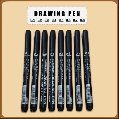 Jual SNOWMAN DRAWING PEN HITAM 0.1 0.2 0.3 0.4 0.5 0.6 0.7 0.8 - 0.8 ...