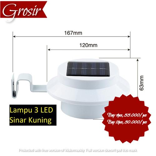 Jual Lampu solar 3 LED tenaga surya matahari dinding taman sinar kuning ...