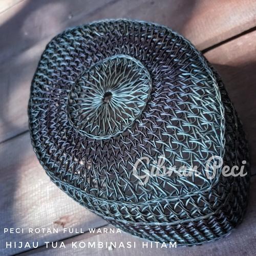 Jual Peci Rotan hijau tua motif hitam finishing getah khas kalimantan ...