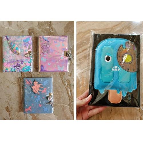 Jual Smiggle Notebook Lock Unicorn Butterfly Icecream / Diary Journal ...