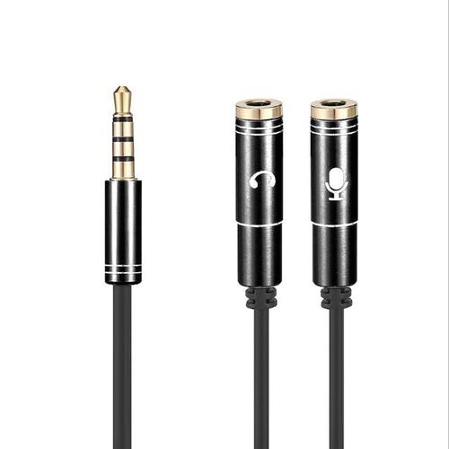 Jual Audio Jack Dual Female Mic Splitter Adapter Audio 1 Male 2 Female ...