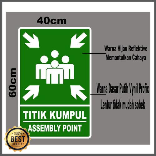 Titik Kumpul Logo Jual Sign Titik Kumpul/Assembly Point Ukuran 10cmx