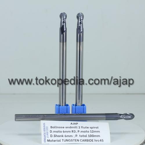 Jual BALLNOSE ENDMILL R3 D 6mm x 100mm 2F CARBIDE cnc router bits ball ...