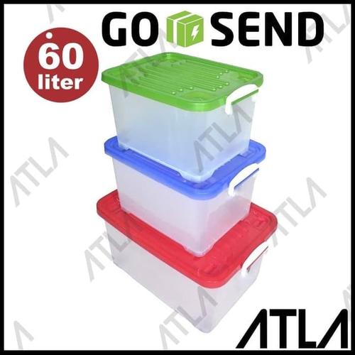 Jual GOJEK ONLY Kontainer Box 60 Liter Transparant Kotak Serbaguna ...