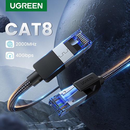 Jual Ugreen CAT8 40Gbps 2000mhz Ethernet LAN Braided 3m cable BLACK ...