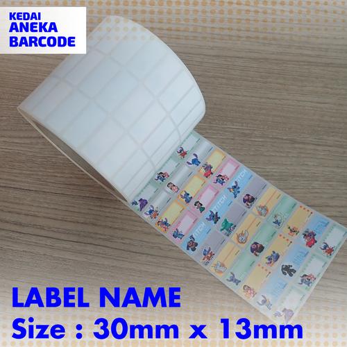 Jual Cetak Stiker Label Nama Anti Air Gambar Karakter LILO STITCH isi ...