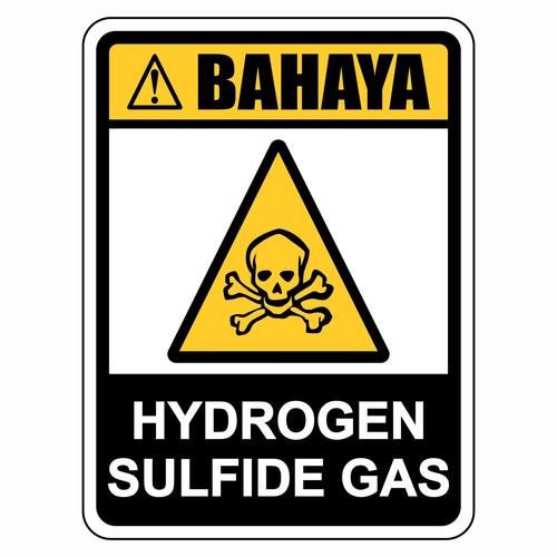 Promo Rambu K3 BAHAYA H2S Hydrogen Sulfide Gas 45cm x 60cm Plat ...