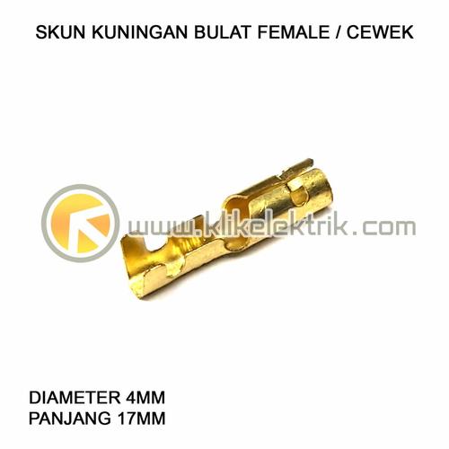 Jual Kabel Skun Kuningan Bulat 4 x 17 mm Ukuran 4x17mm Female Isolator ...