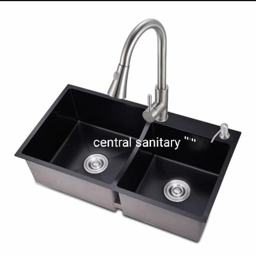 Jual paket komplit kitchen sink 8245 black hitam bak cuci piring ...