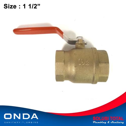 Jual Ball Valve ONDA Kuningan 1 1/2" Stop Kran 1-1/2 Inch brass Keran - Jakarta Selatan - Solusi ...