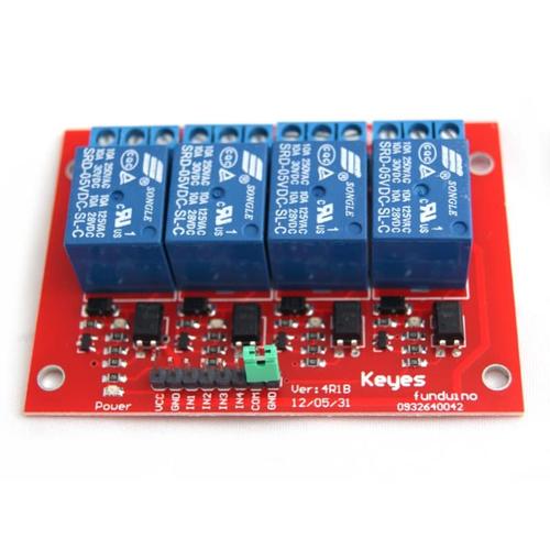 Jual 4 Channel Relay Module Red 5V high quality keyes brand mark - Kota ...