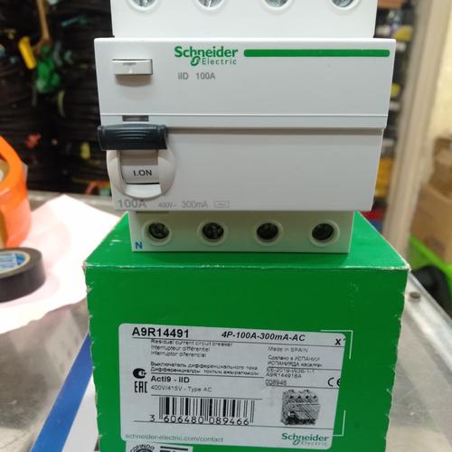 Jual RCCB / ELCB Schneider IID 4P-100A-300MA-AC A9R14491 ACTI9 ...