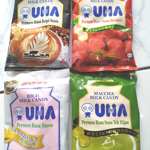 Jual UHA permen produk buatan Jepang /kopi susu/stroberi/teh hijau/susu ...