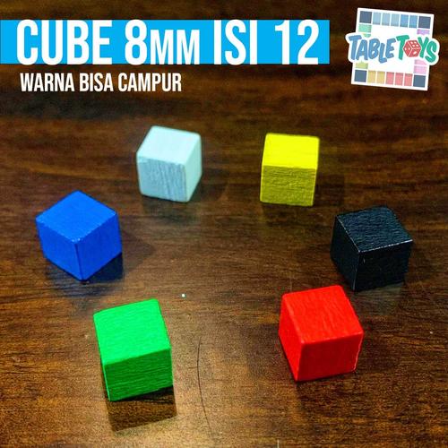 Jual Cube 8mm (Standard Euro Cube) Game Bits Wooden - Biru - Kota ...
