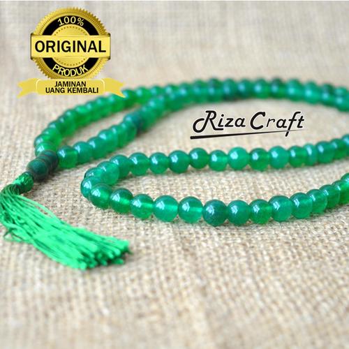 Jual Tasbih Muslim Batu Akik Giok Hijau Asli Kalimantan Alam 99 Butir ...