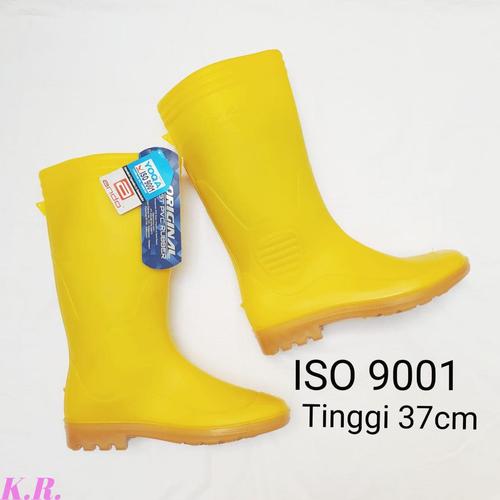 Jual Sepatu Boot Bot Kuning Tinggi Kerja APD merk Ando Anti Air Banjir ...