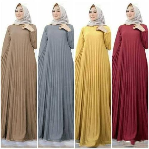 Jual IMPOR PREMIUM Gamis Plisket Mayung Jumbo Plisera Gamis Long Dress ...