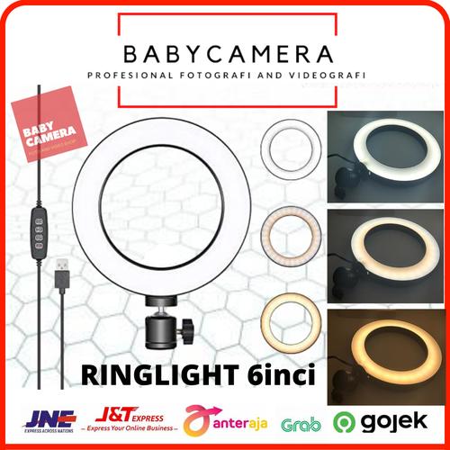 Jual Ring Light LED 3 Colors size 6” / 16cm Studio Ringlight 3 Warna ...
