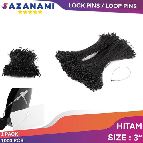 Jual X500 Pcs LOCK PINS 3” HITAM LOOP PINS HITAM TALI HANG TAG 3" INCH ...
