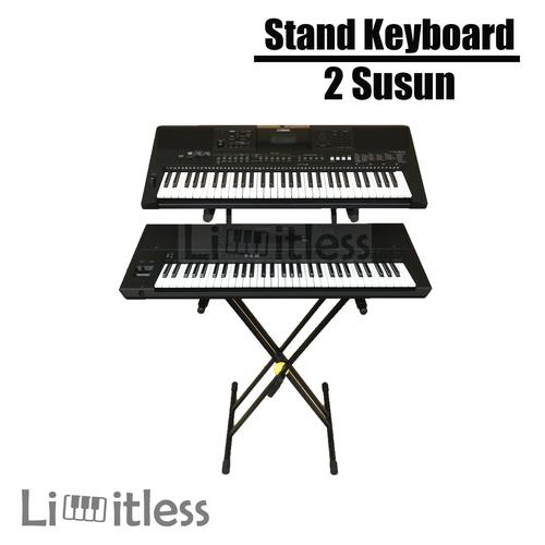 Jual Stand Keyboard Double 2 Susun / Dua Rak Bahan Besi Kuat dan Kokoh ...