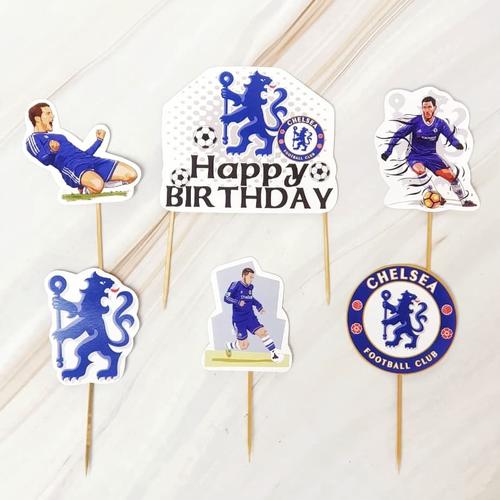 Jual SK Chelsea FC Football Club Sport Cake Topper Birthday 1 set isi 6 ...