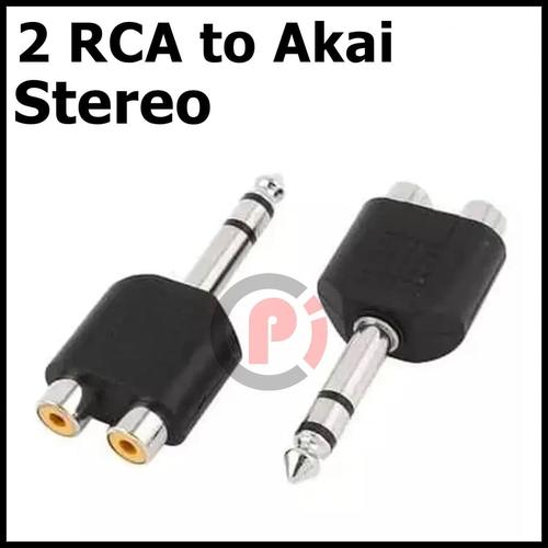 Jual Jack Audio 2 RCA MALE to JACK Mic 6.5mm AKAI/ YRCA to AKAY - Kota ...