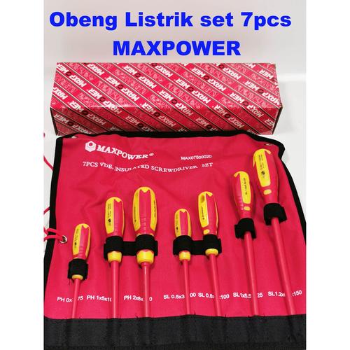 Jual Obeng Listrik set 7pcs 1000V / Insulated screwdriver set Maxpower - Jakarta Pusat ...