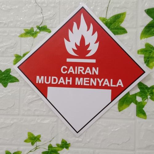 Jual SIGN PLAT K3 RAMBU SAFETY CAIRAN MUDAH MENYALA UKURAN 20X20CM ...