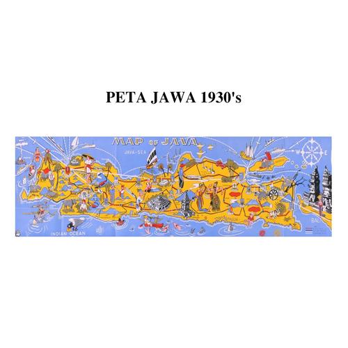 Jual Foto Tua Kuno Antik Peta Jawa 1930 an Indah dengan icon2 menarik ...