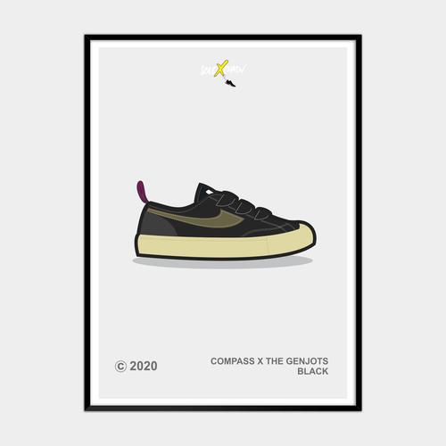 Jual Poster - Sepatu Compass x The Genjot - CYAN BLUE - Jakarta Timur ...