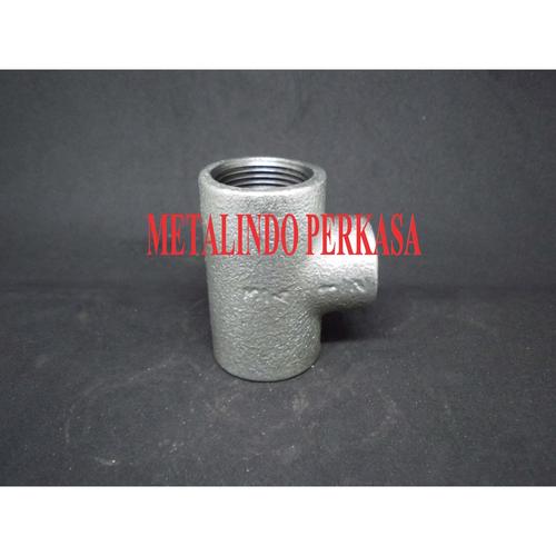 Jual Vlok Tee / V.Tee / Reducer Tee Besi Galvanis Drat Ø 3/4" x 1/2 ...