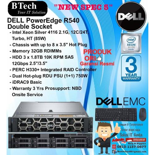 Jual DELL Server PowerEdge R540 "NEW Spec 5" Xeon Silver 4116 ...