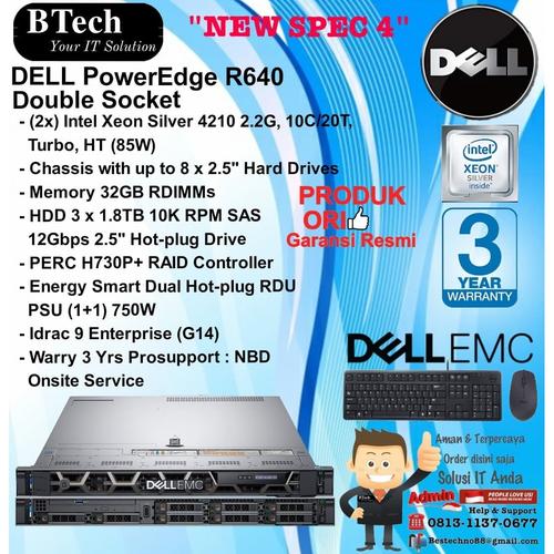 Jual DELL Server PowerEdge R640 "NEW Spec 4" Dual Xeon Silver 4210 Rack ...