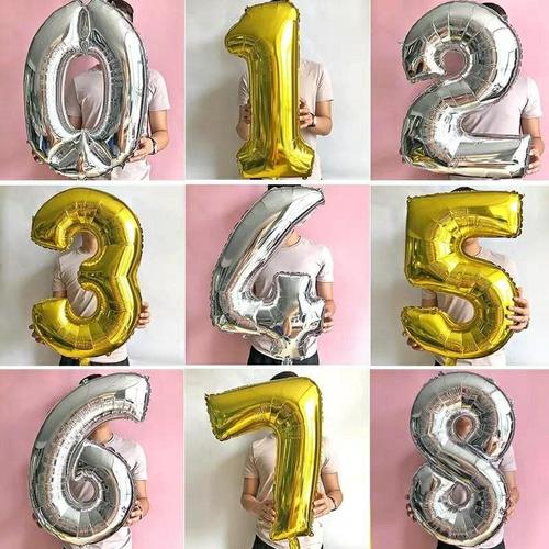 Jual Balon Foil Angka 80cm Gold/Silver/Balon Angka Besar/Balon Angka ...