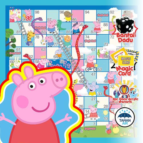 Jual ULAR TANGGA JUMBO 2 x 2 METER - PEPPA PIG | GIANT SNAKE & LADDER ...
