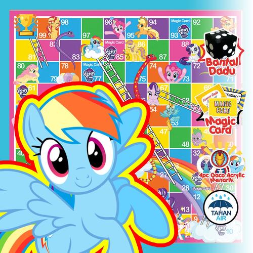 Jual ULAR TANGGA JUMBO 2 x 2 METER - LITTLE PONY | GIANT SNAKE & LADDER ...