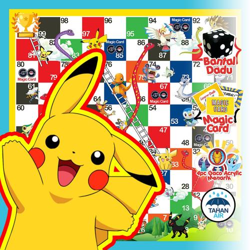 Jual ULAR TANGGA JUMBO 2 x 2 METER - POKEMON | GIANT SNAKE & LADDER ...