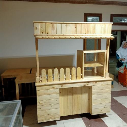 Jual gerobak booth jualan franchise model jepang takoyaki kayu jati ...