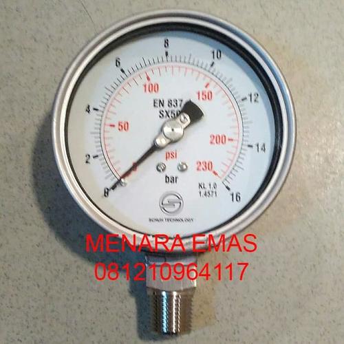 Jual Pressure Gauge SX500 Raket ALL SS 4" x 16 Bar Schuh Technology - Jakarta Barat - menara ...