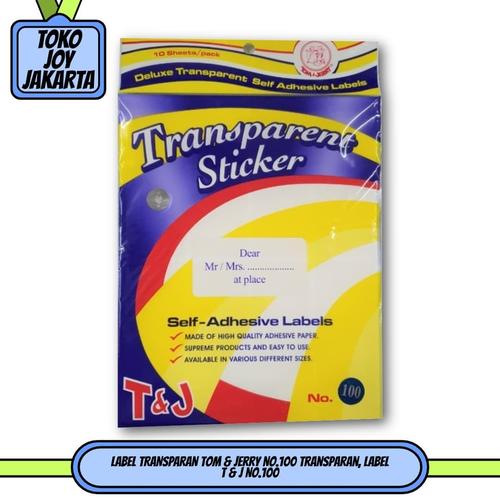 Jual Label TRANSPARAN Tom & Jerry No.100 transparan, Label T & J No.100 ...