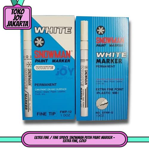 Jual EXTRA FINE / FINE Spidol Snowman Putih Paint Marker - extra fine ...