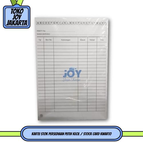 Jual Kartu Stok Persediaan Putih Kecil / Stock Card Kwarto - Jakarta ...