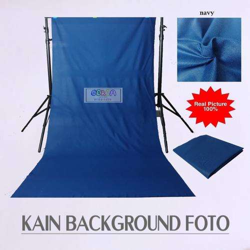 Jual Background Foto Studio Bahan Polos Meteran Lebar 240cm - Navy ...