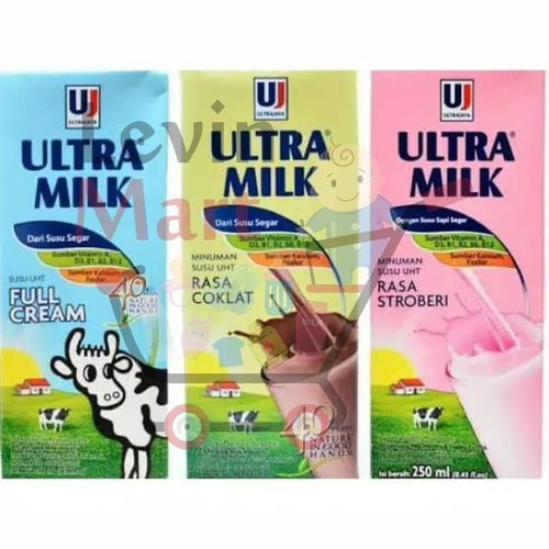 Jual SUSU UHT ULTRA 250ML COKLAT FULL CREAM STROBERI 1 DUS 24PCS ...